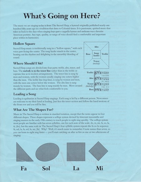 Shapenote singing: some basics | Arnold Zwicky's Blog