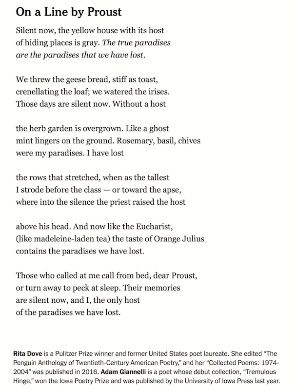 Proustian paradise poems | Arnold Zwicky's Blog