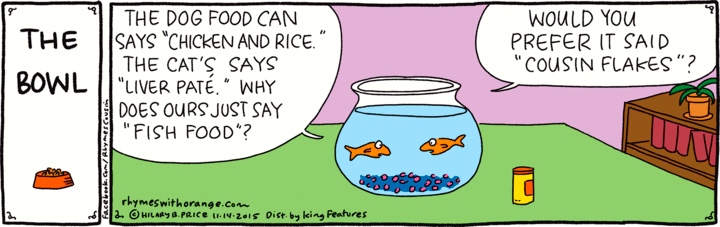 fish food, fish flakes | Arnold Zwicky's Blog