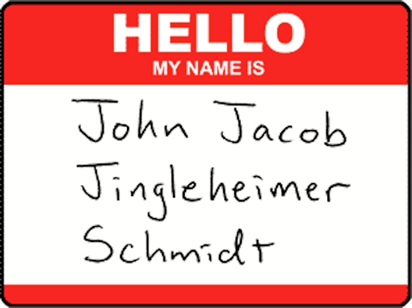 His name is my name too | Arnold Zwicky's Blog
