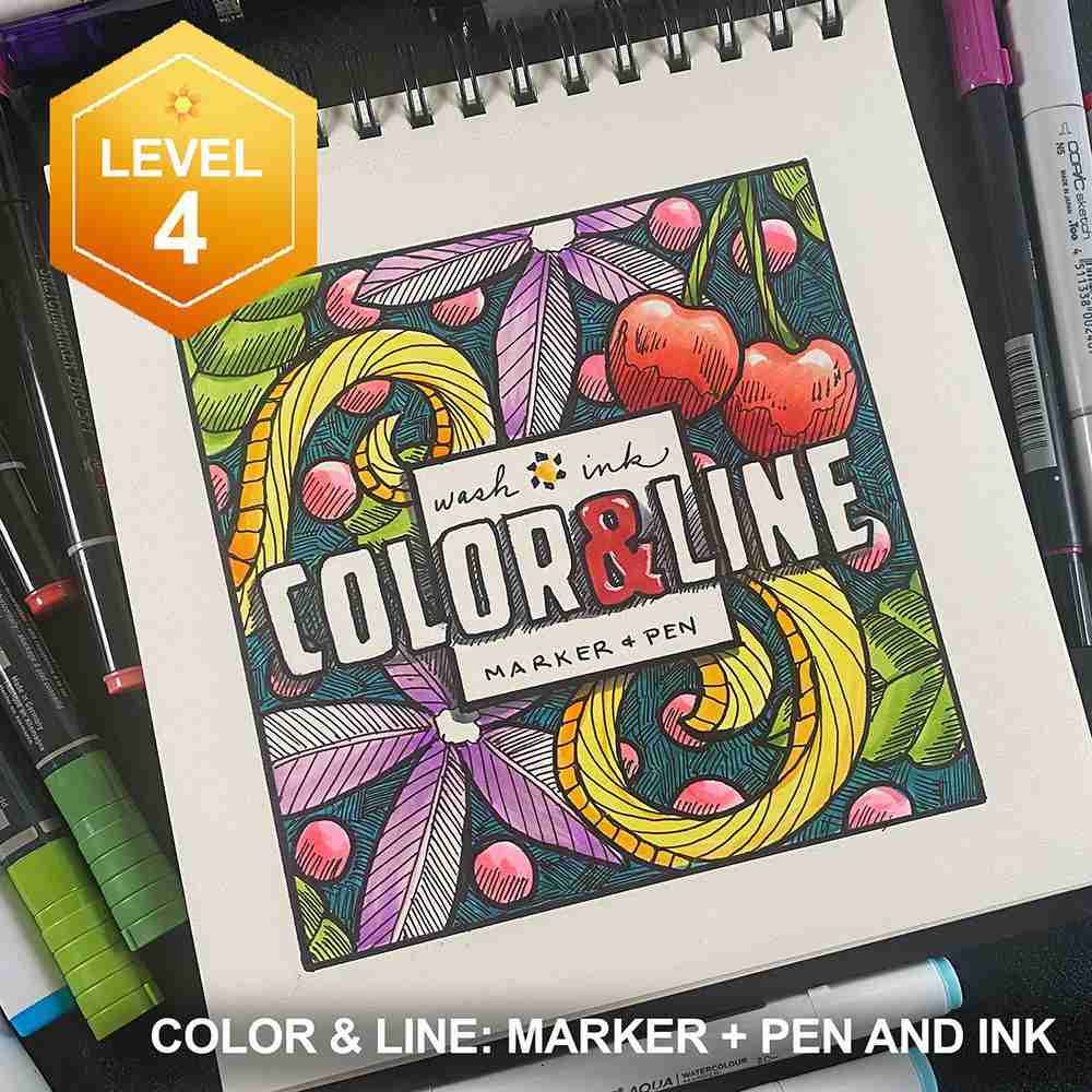 Color & Line: Marker + Pen and Ink drawings | Art Classes