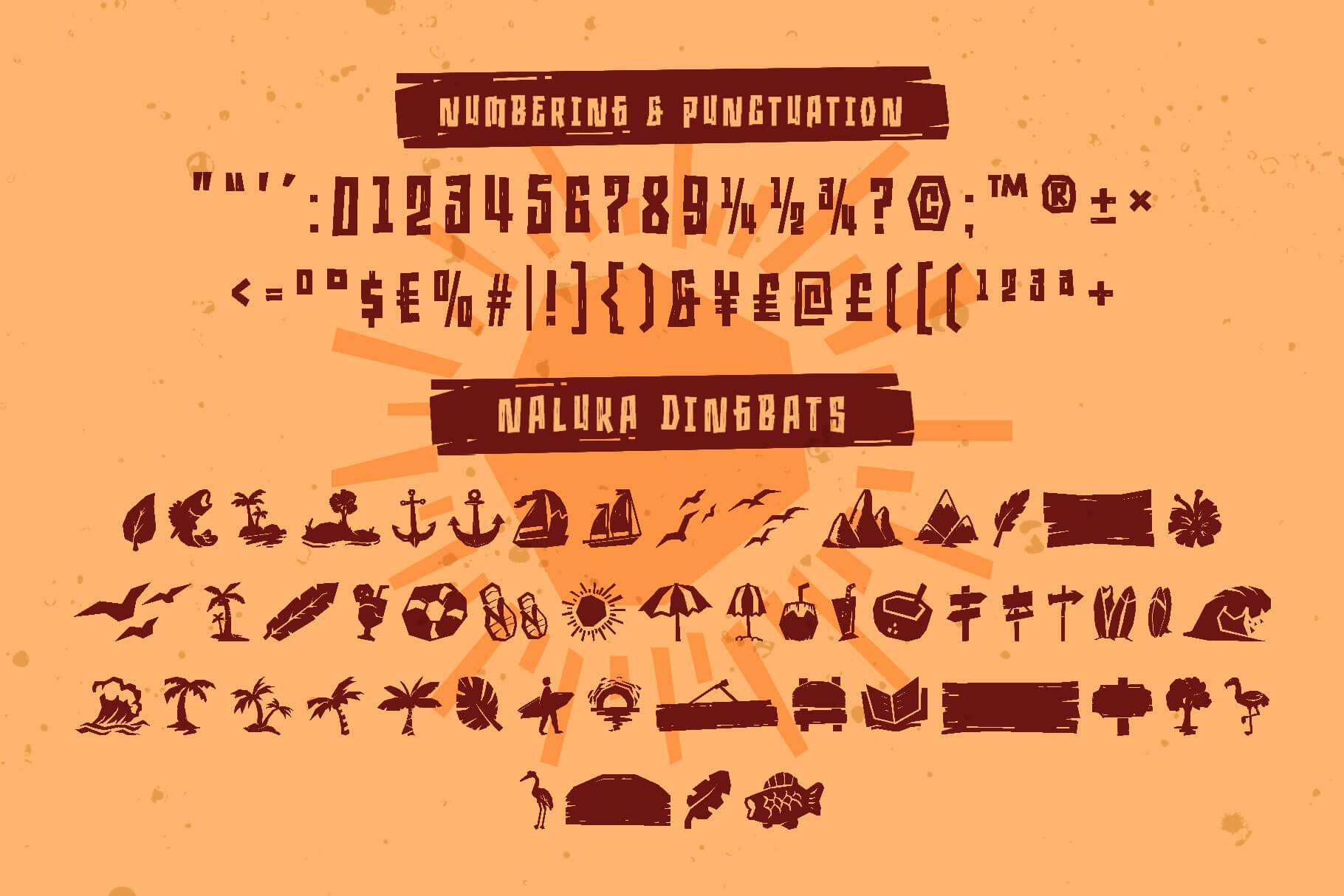 Naluka - Ethnic Font with Extras - Arterfak Project