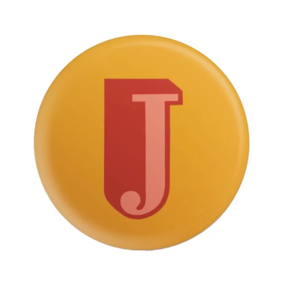 Letter J Button Artistcolette