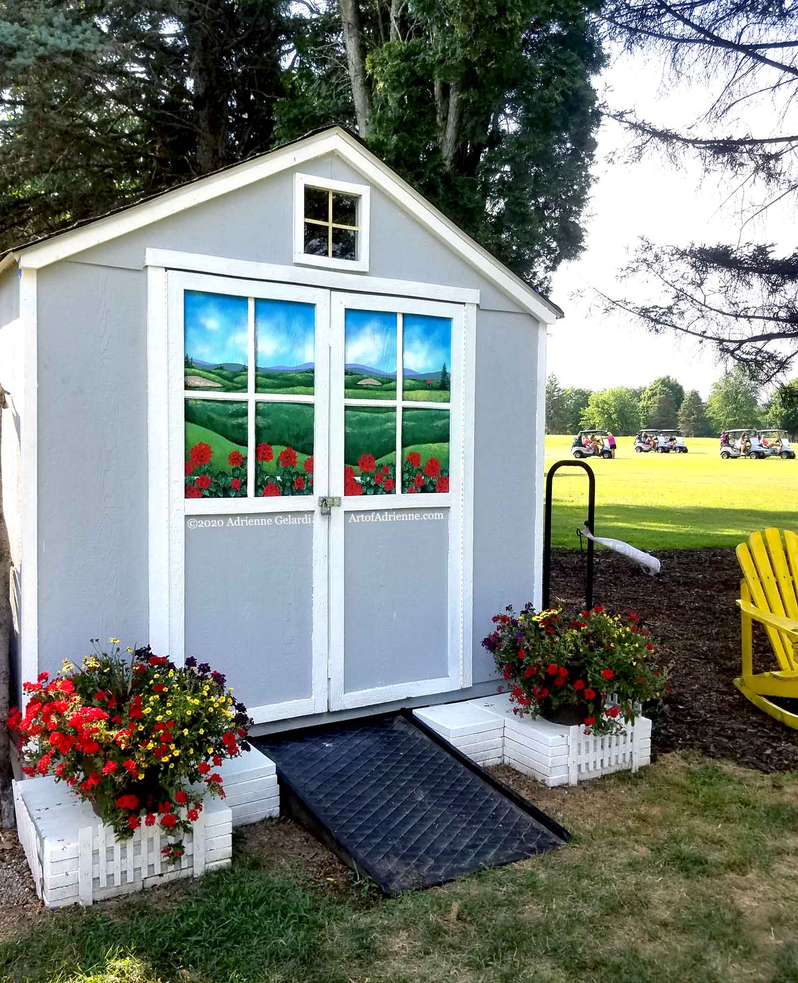 Golf course faux window mural by Adrienne Gelardi – ART OF ADRIENNE