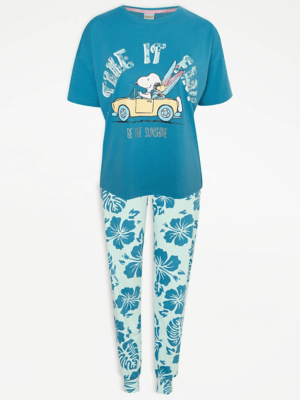 Peanuts Snoopy Tropical Short Sleeve Pyjamas Lingerie George At Asda