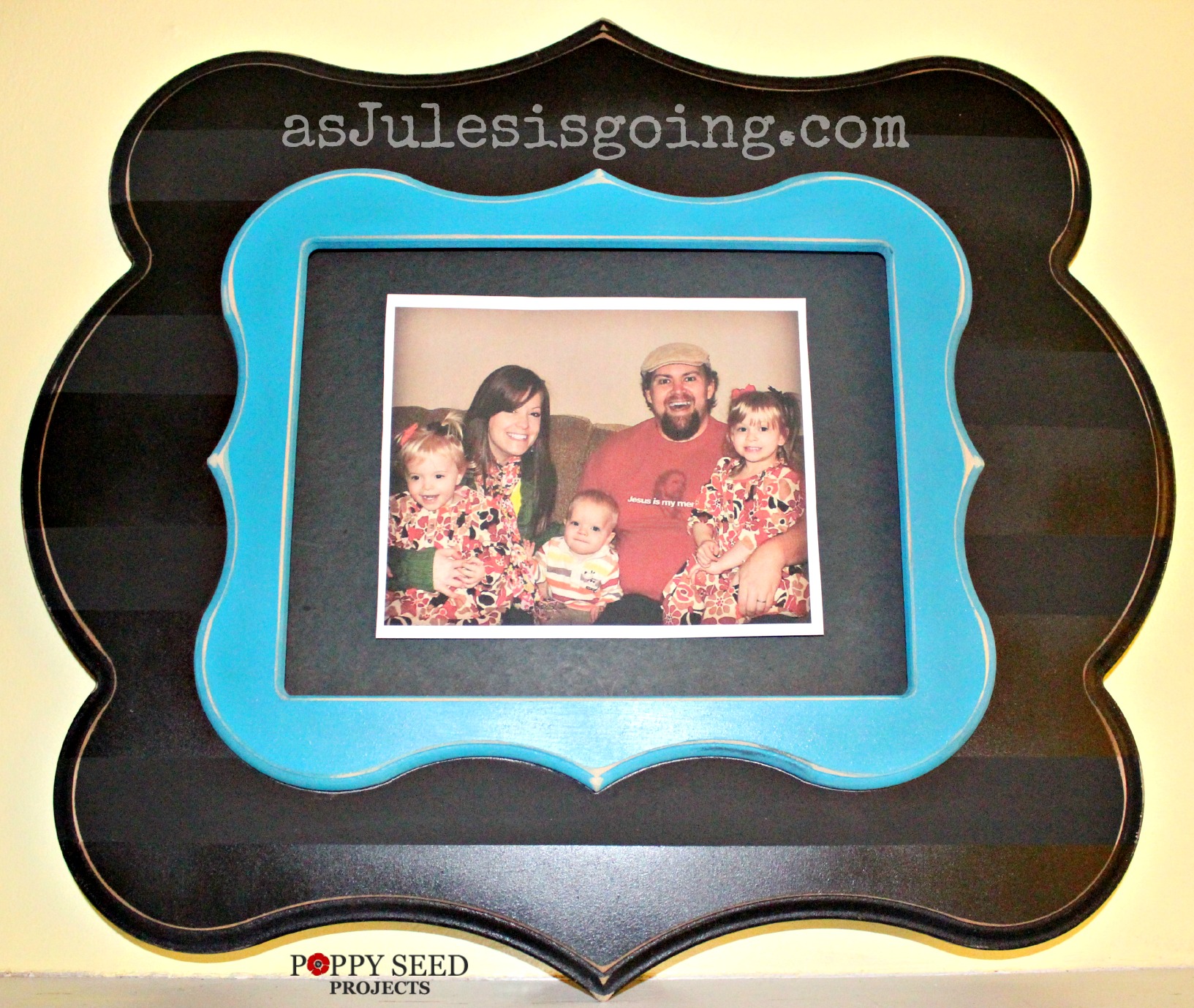 Layered Striped Picture Frame {tutorial} - as Jules is going