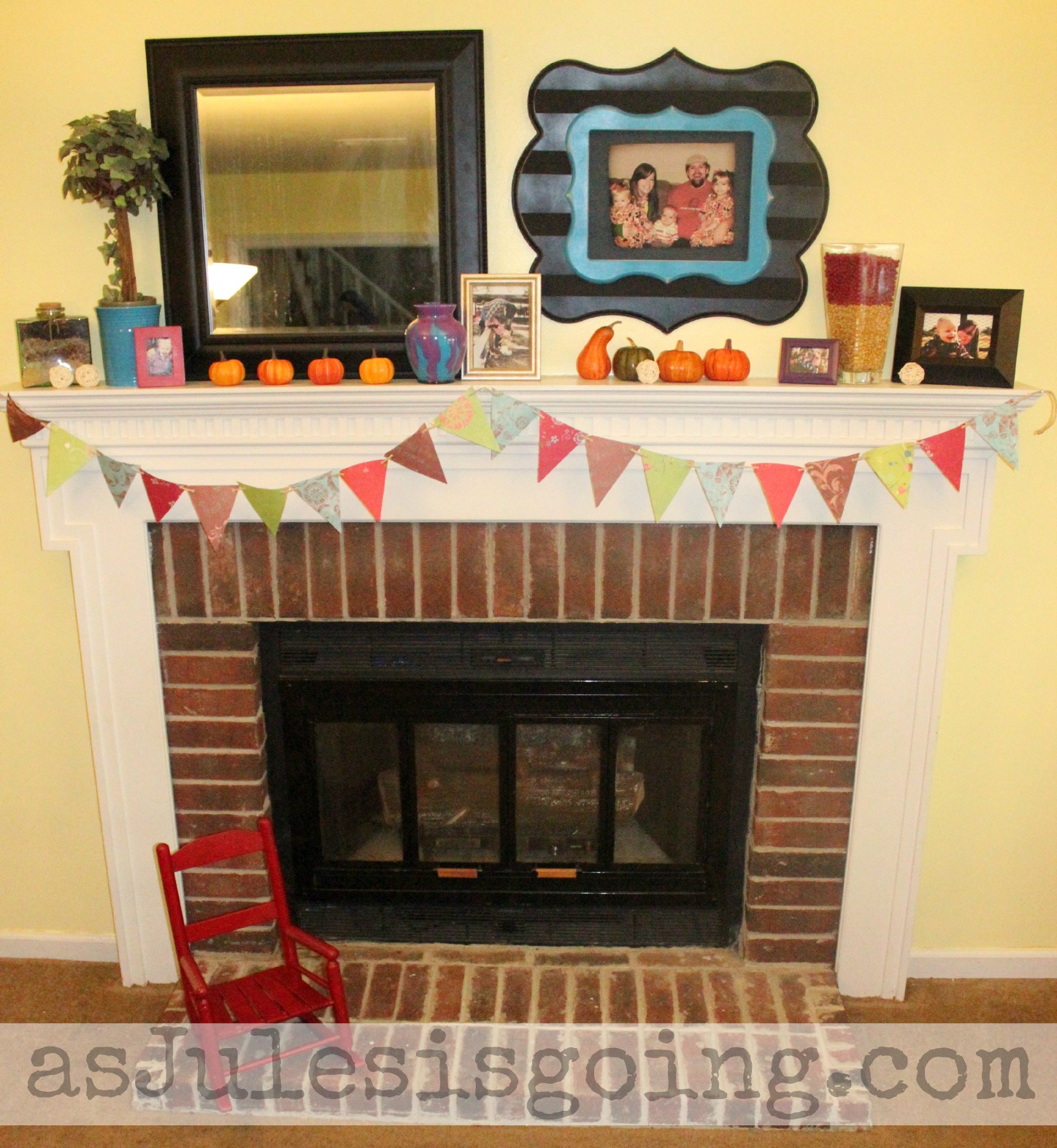 Layered Striped Picture Frame {tutorial} - as Jules is going