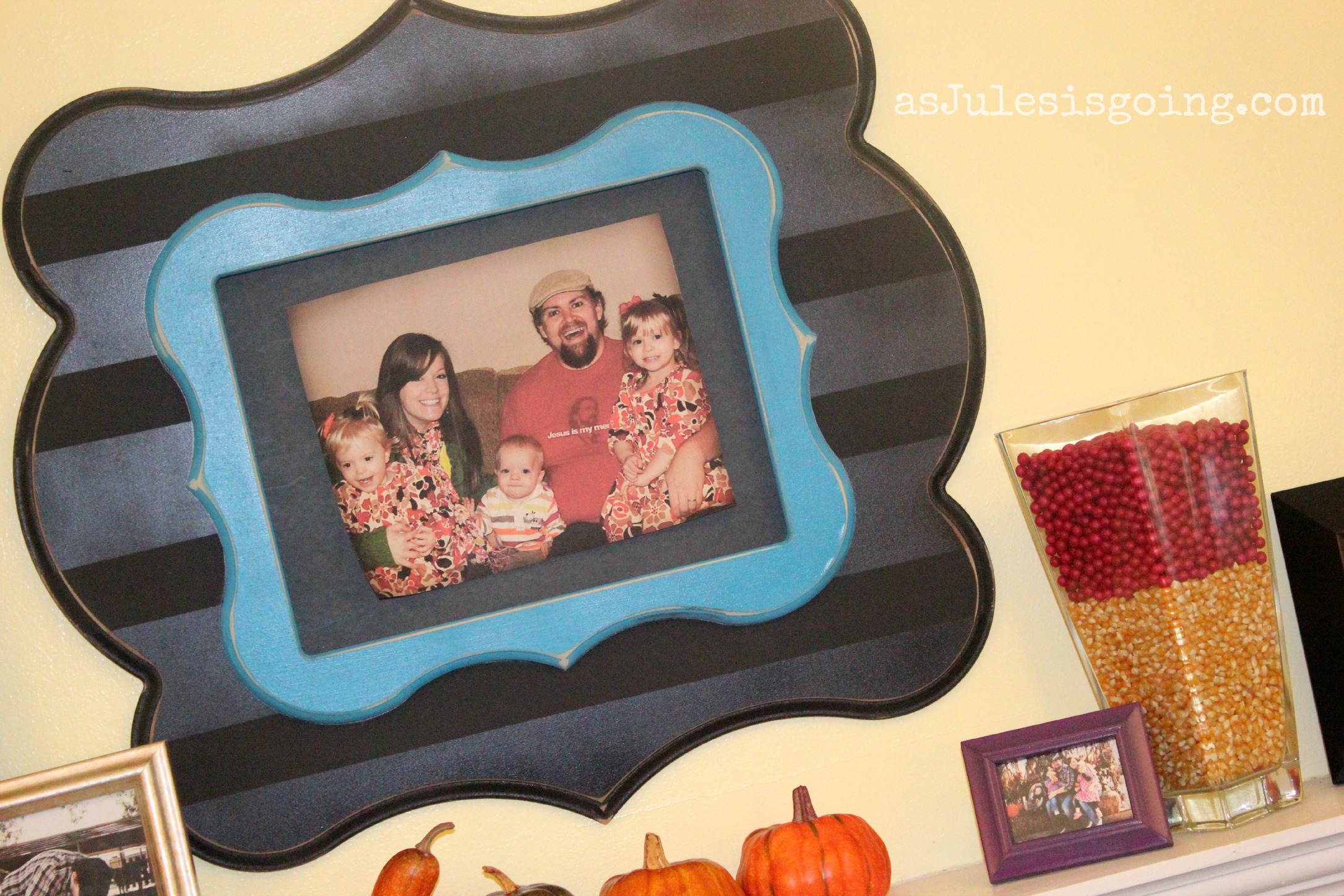 Layered Striped Picture Frame {tutorial} - as Jules is going