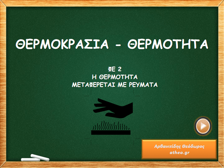 ΦΕ2: Η ΘΕΡΜΟΤΗΤΑ ΜΕΤΑΦΕΡΕΤΑΙ ΜΕ ΡΕΥΜΑΤΑ – Αρβανιτίδης Θεόδωρος – Κεντρικό