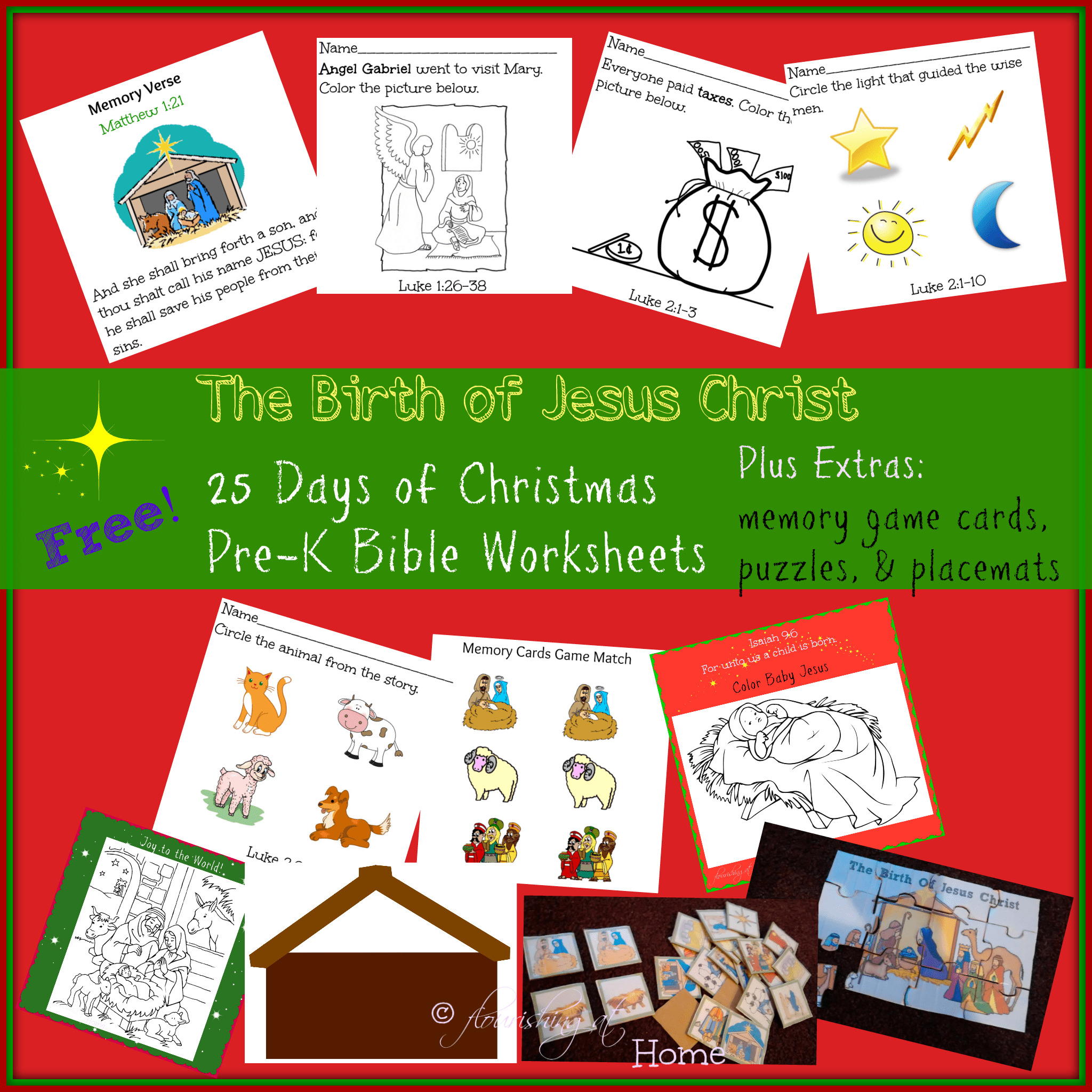 The Birth of Jesus Christ - 25 Days of Christmas Printable for Pre-K ...