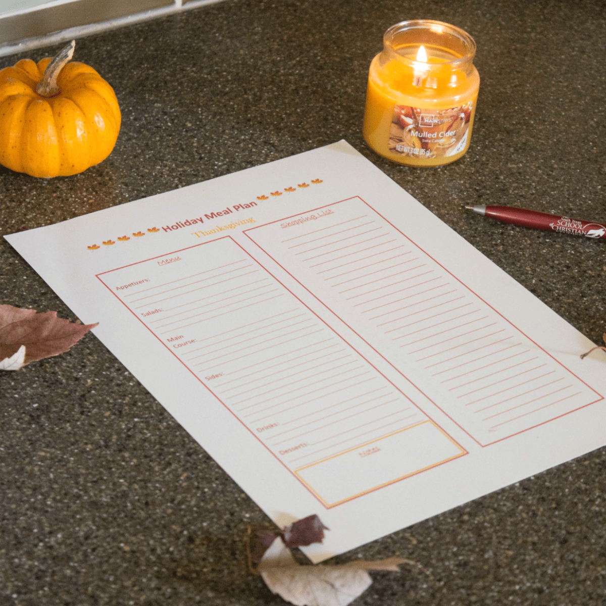 Free Thanksgiving Meal Planning Printable – At Home With Zan