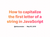 How To Capitalize The First Letter Of A String In Javascript Example