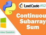Continuous Subarray Sum Leetcode Problem 523 Python Solution