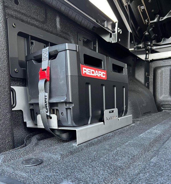In-tub battery box mount to suit RedArc GoBlock in next-gen Ford Ranger.