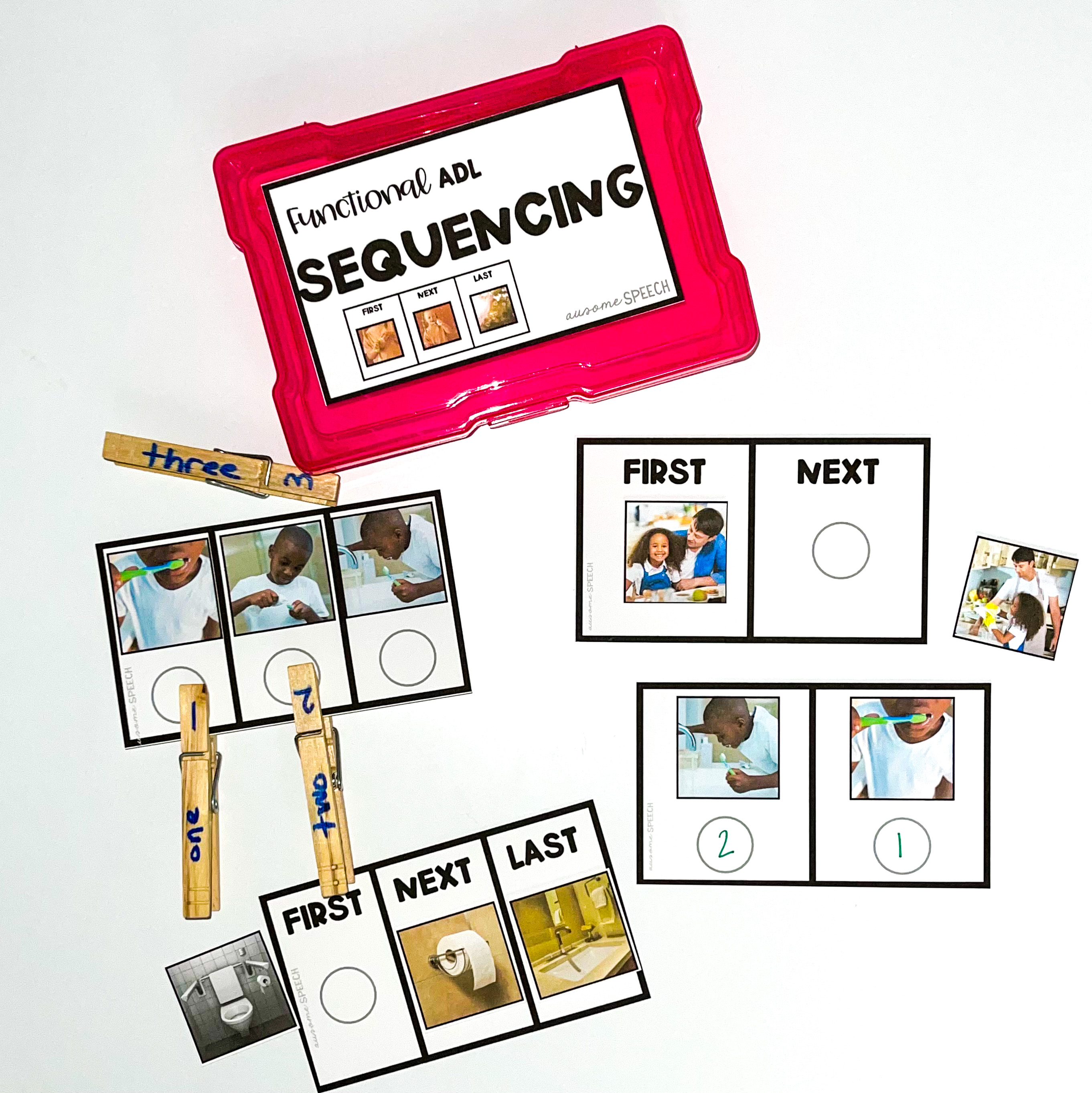 Life Skills Printable Task Box Sequencing (2, 3, 4, Steps) - Ausome Speech