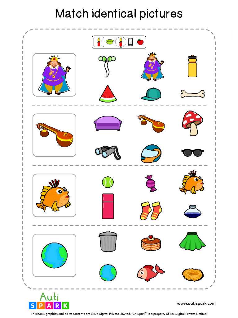 Circle The Same Pictures - Matching Game Worksheets for Kids - AutiSpark