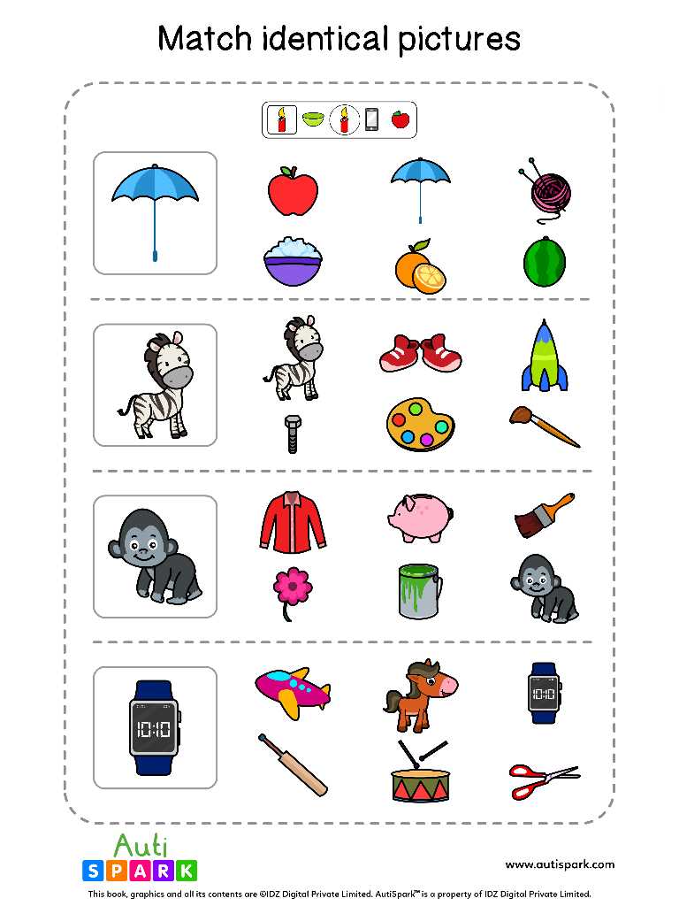 Matching Pictures Free Worksheet - Circle The Same Pictures #3 - AutiSpark