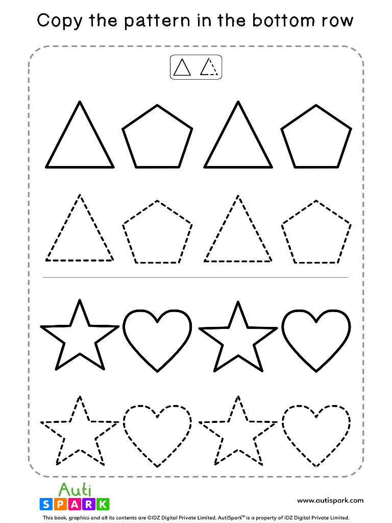 Match The Patterns Worksheets By- Page 3 of 3 - AutiSpark