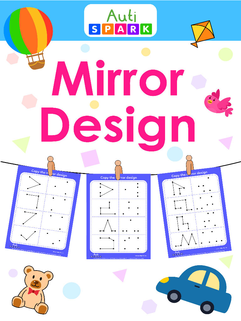 Copy The Mirror Design – Tracing Workbook - AutiSpark