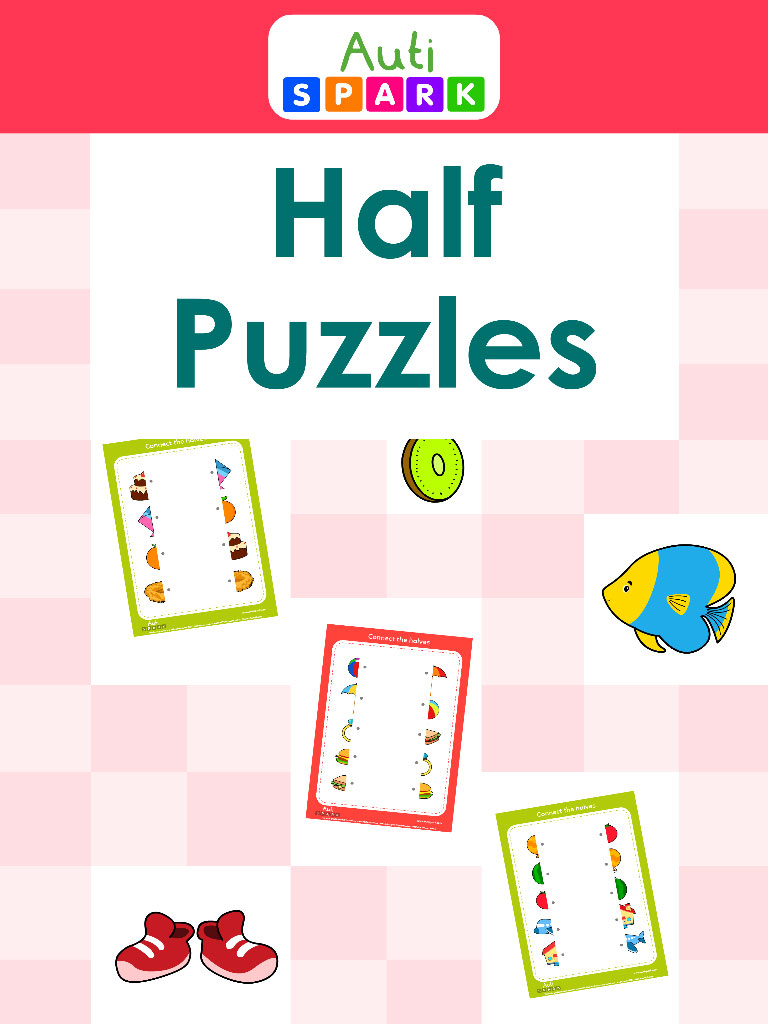 Match The Half Objects - Matching Workbook - AutiSpark