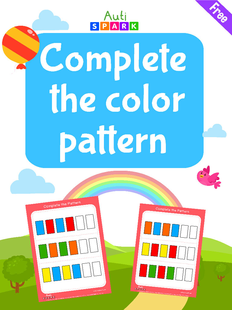 Complete The Color Pattern Workbook #01 – Color The Shapes - AutiSpark