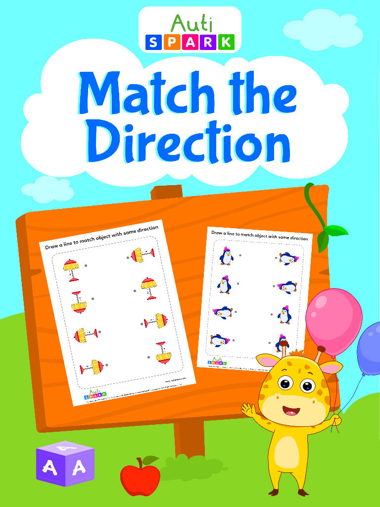 Match The Same Direction - Matching Workbook - AutiSpark