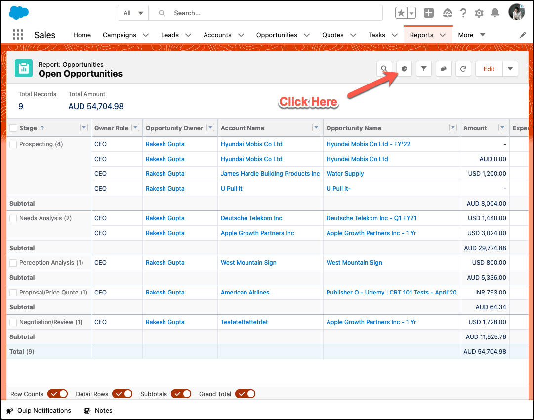 Add Report Chart to Lightning Record Page - Automation Champion