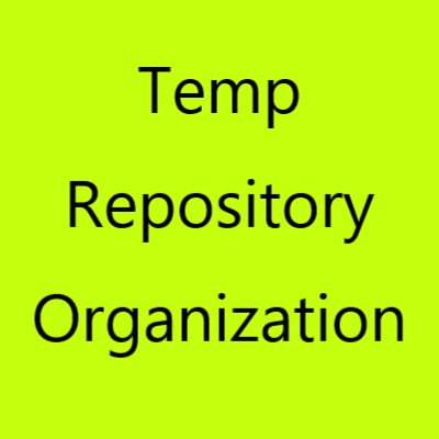 Temp Repository Organization Github
