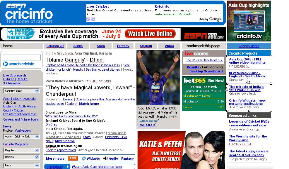 Cricinfo Revised | Avazz