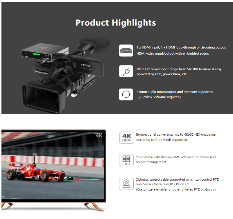 Kiloview N40 for NDI® 4K HDMI 2.0 NDI® Encoder/Decoder - AVTech LTDA