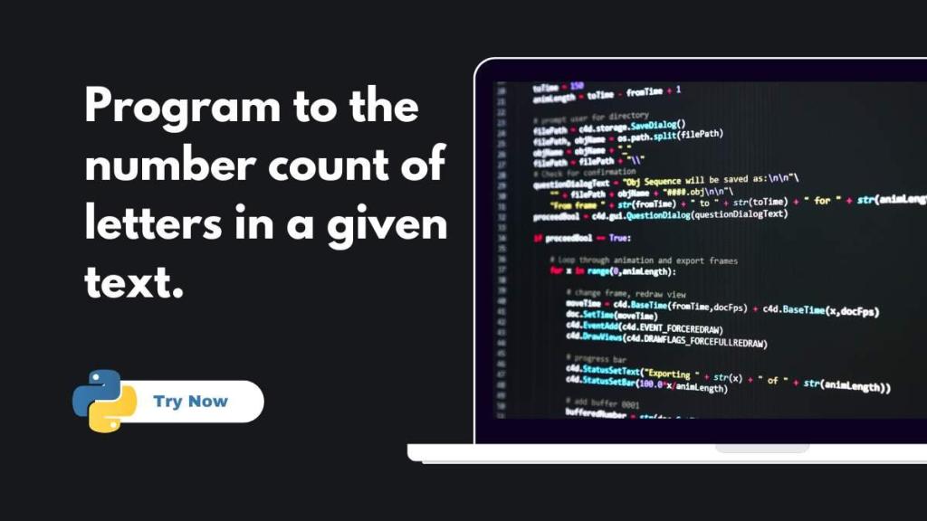 Program To The Number Count Of Letters In A Given Text In Python Abdul Wahab Junaid