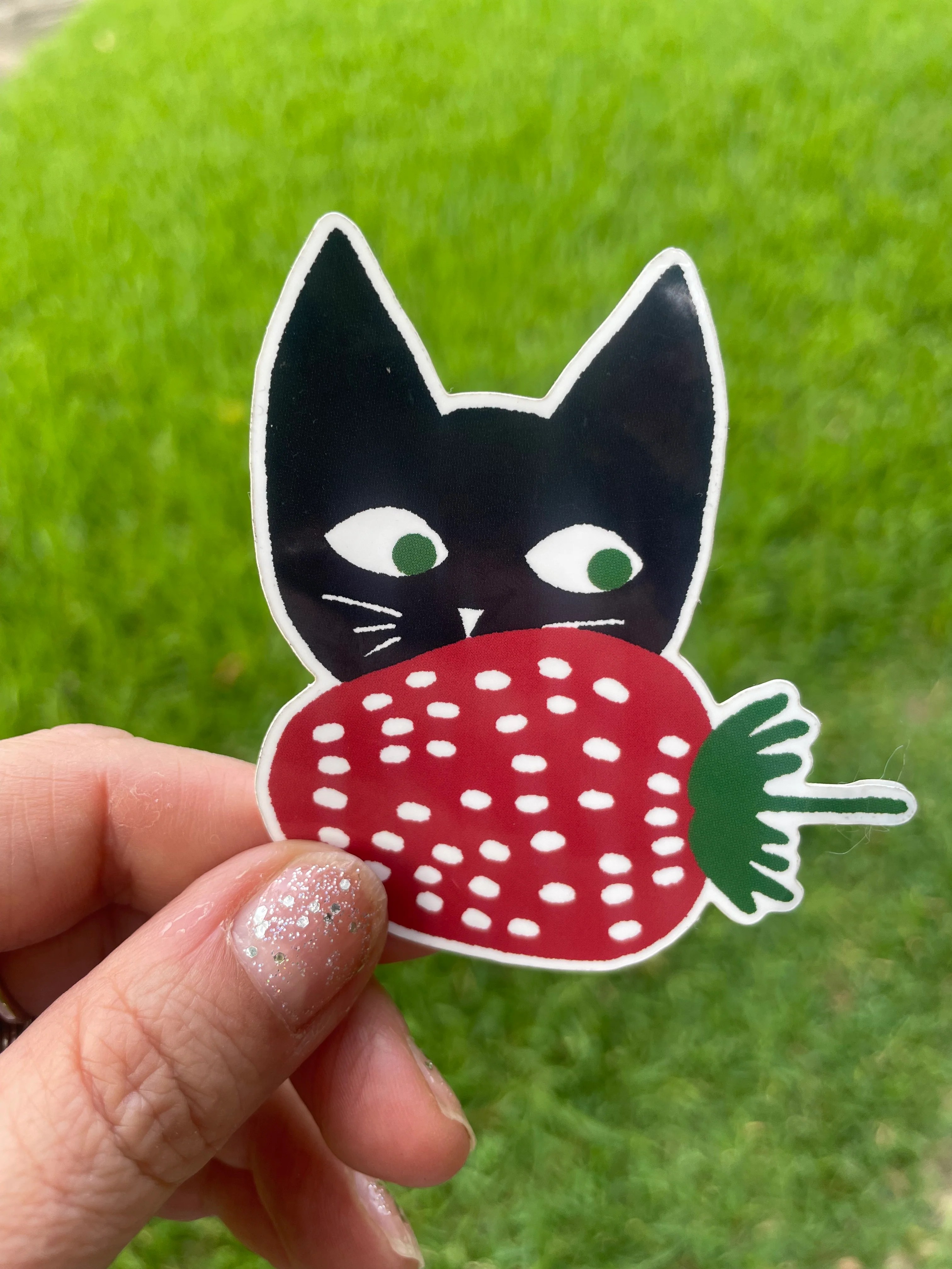 Strawberry Cat Sticker Baby Cats Of California