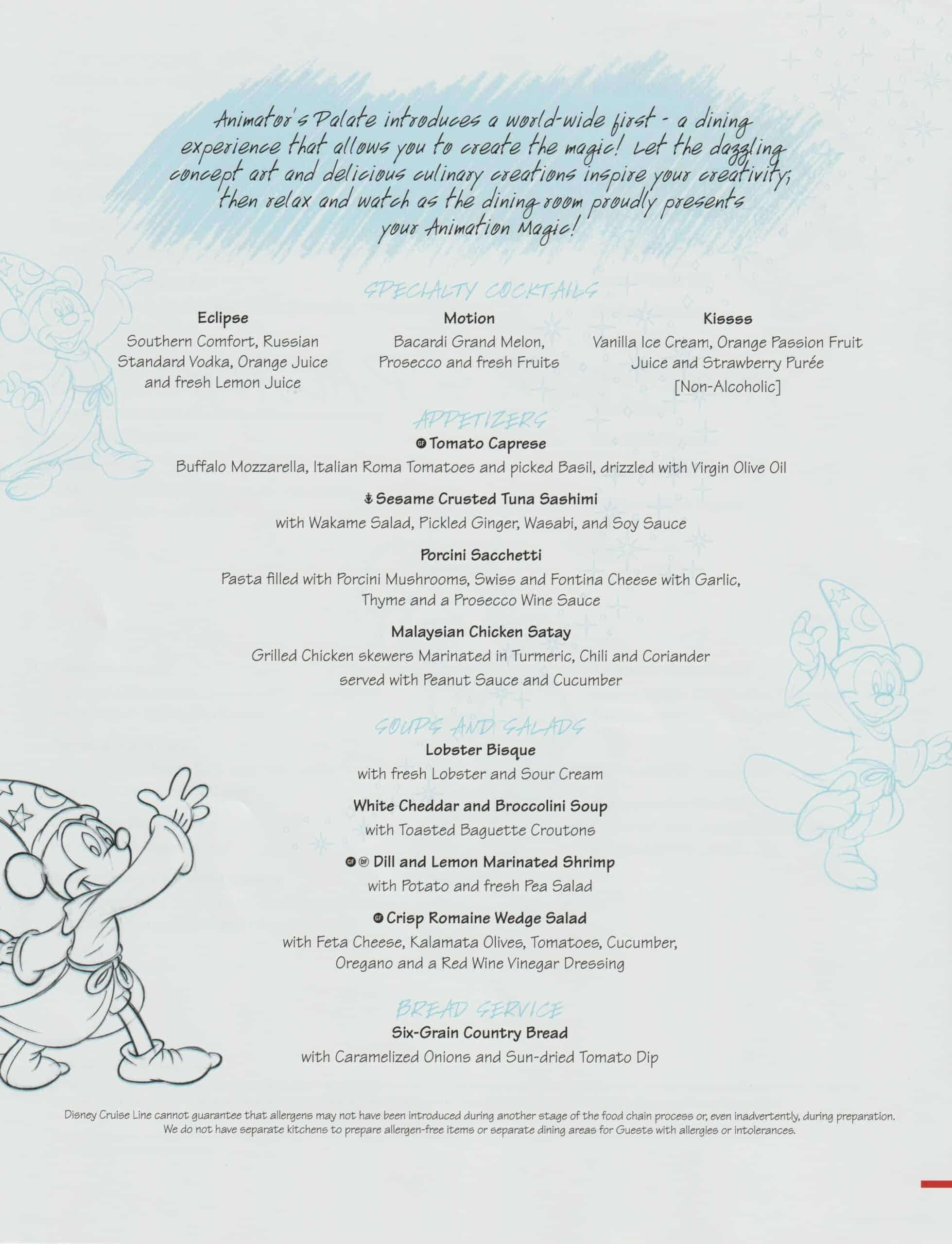 Disney Fantasy Animator’s Palate Animation Magic Menu – Updated 2022 ...