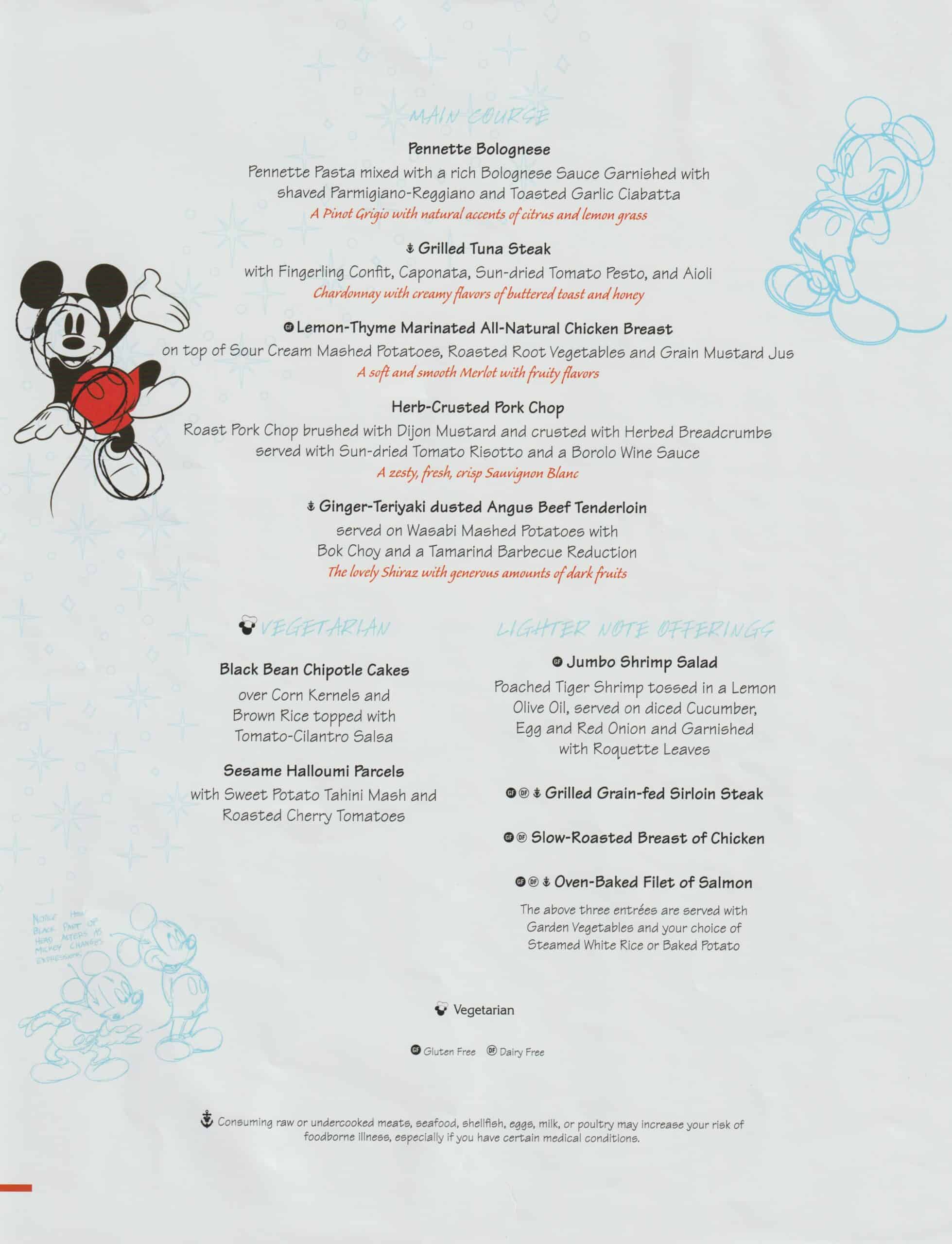 Disney Fantasy Animator’s Palate Dinner Menu – Update 2022 – Back to ...