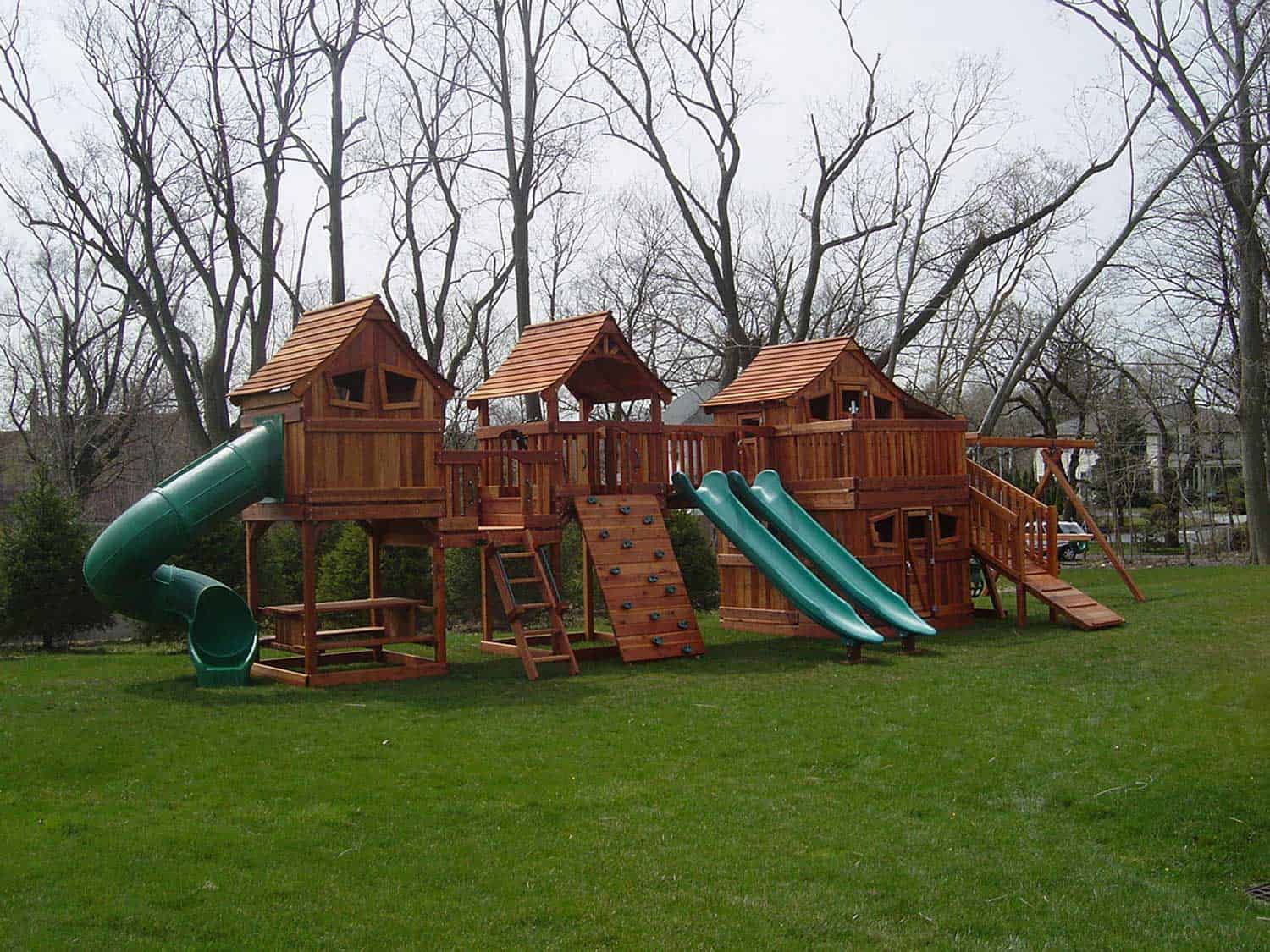 Bridged Wooden Swing Sets - Backyard Fun Factory