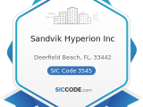 Sandvik Hyperion Inc Zip 33442 Naics 333515