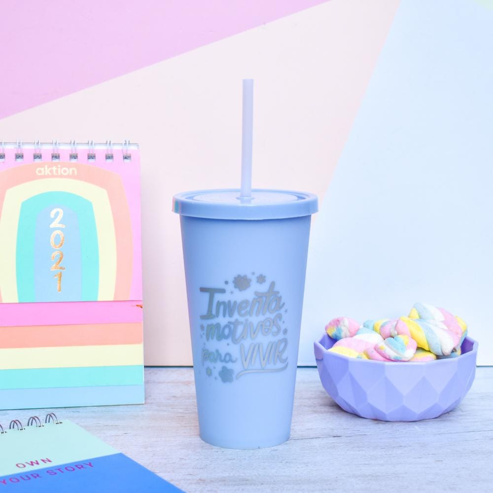 Vaso Con Serigrafia Plateada