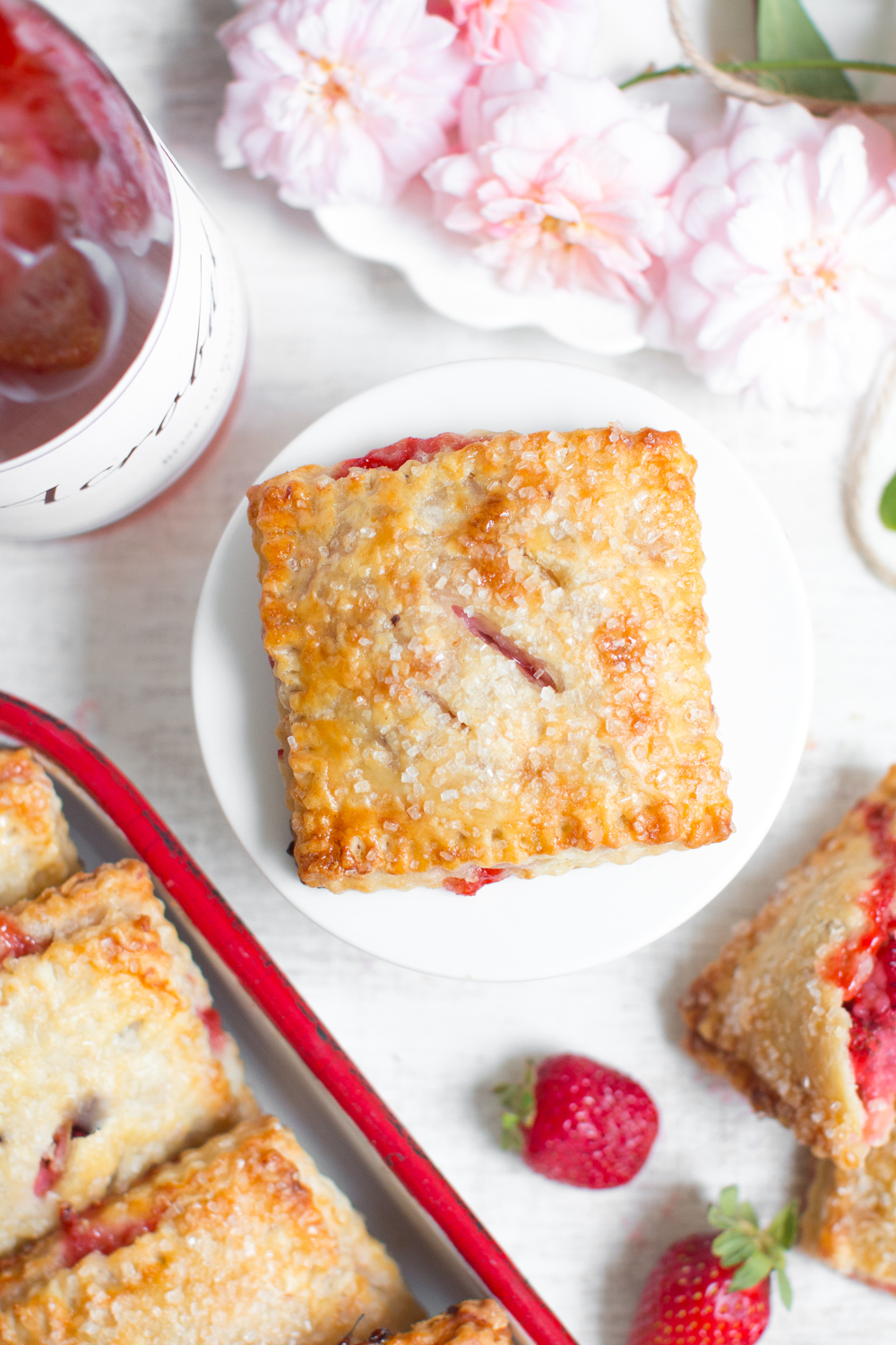 Strawberry Rhubarb Hand Pies with Pink Peppercorn Crust