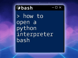How To Open A Python Interpreter In Bash