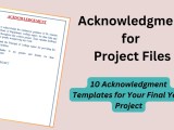 How To Write Acknowledgment For Project Files 10 Perfect