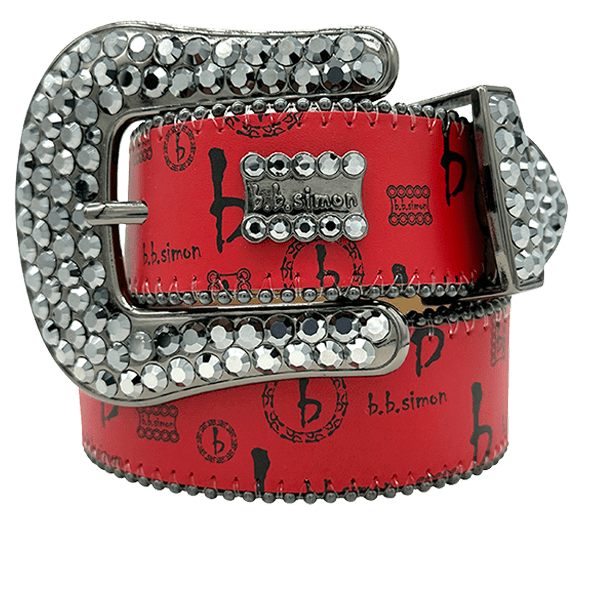bb Simon Swarovski Crystals Italian Leather Belts Made in USA