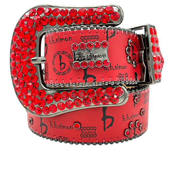 bb Simon Swarovski Crystals Italian Leather Belts Made in USA