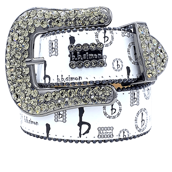 bb Simon Swarovski Crystals Italian Leather Belts Made in USA