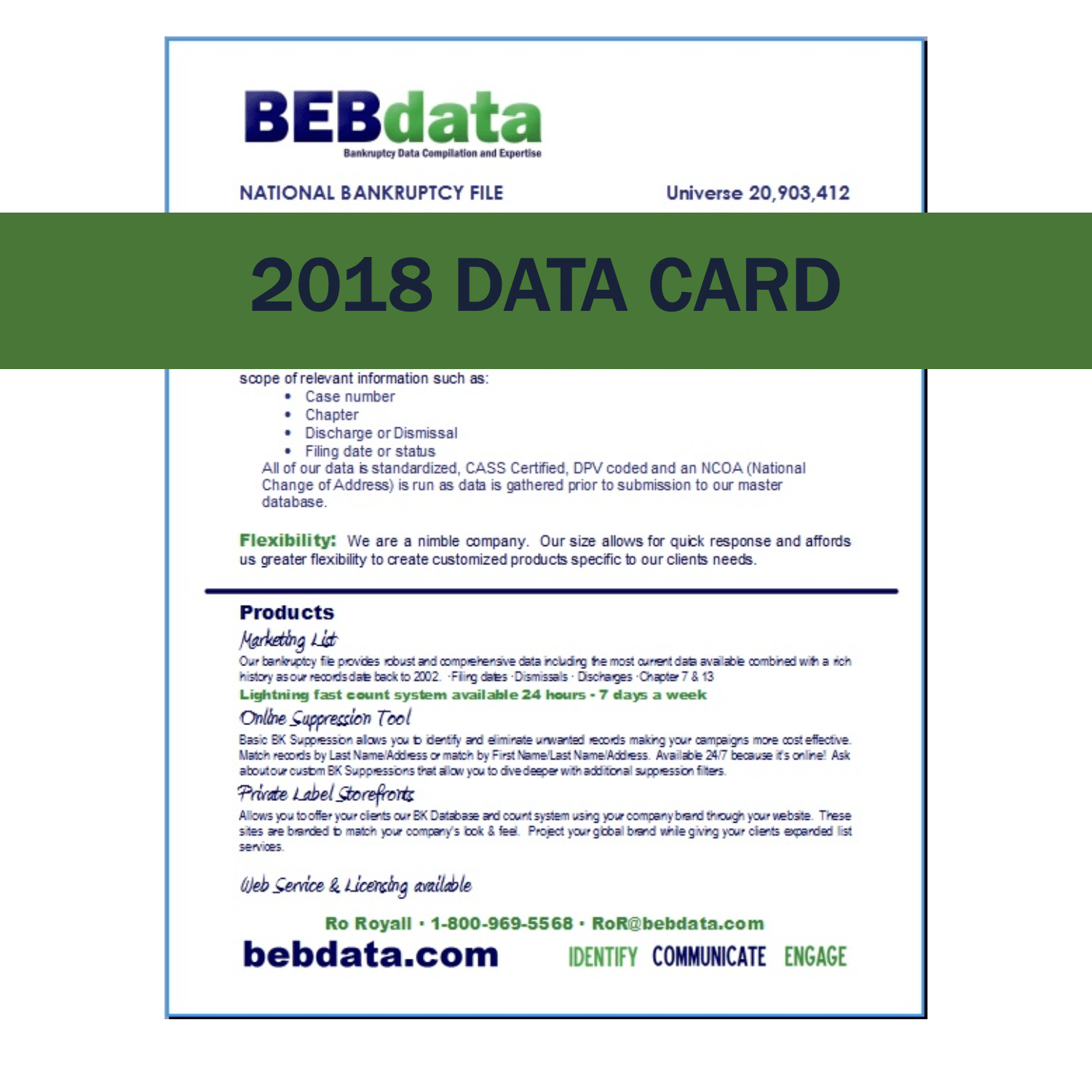 2018 BEBdata Card | BEBdata
