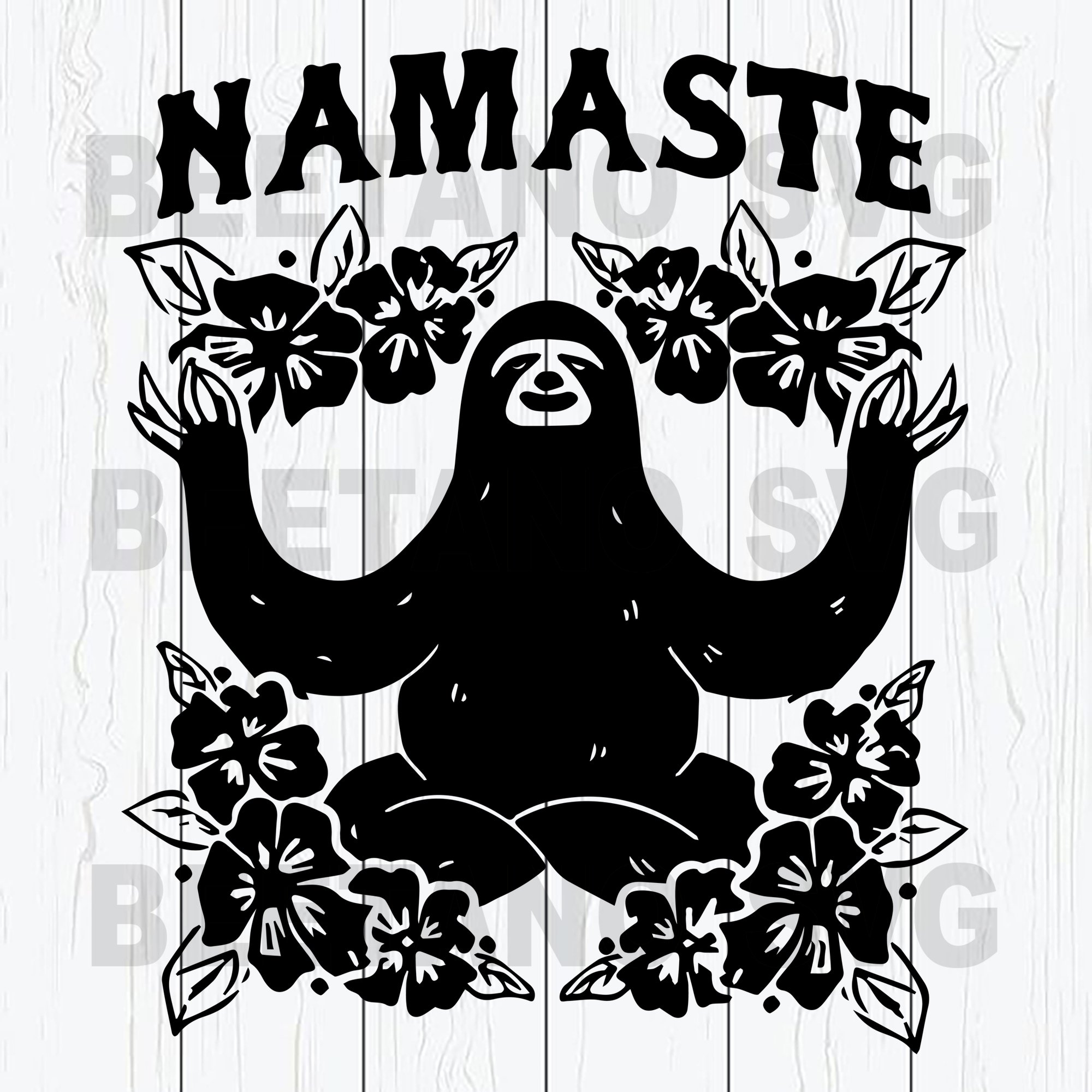 Sloth Namaste svg Cutting Files For Cricut, SVG, DXF, EPS, PNG Instant ...