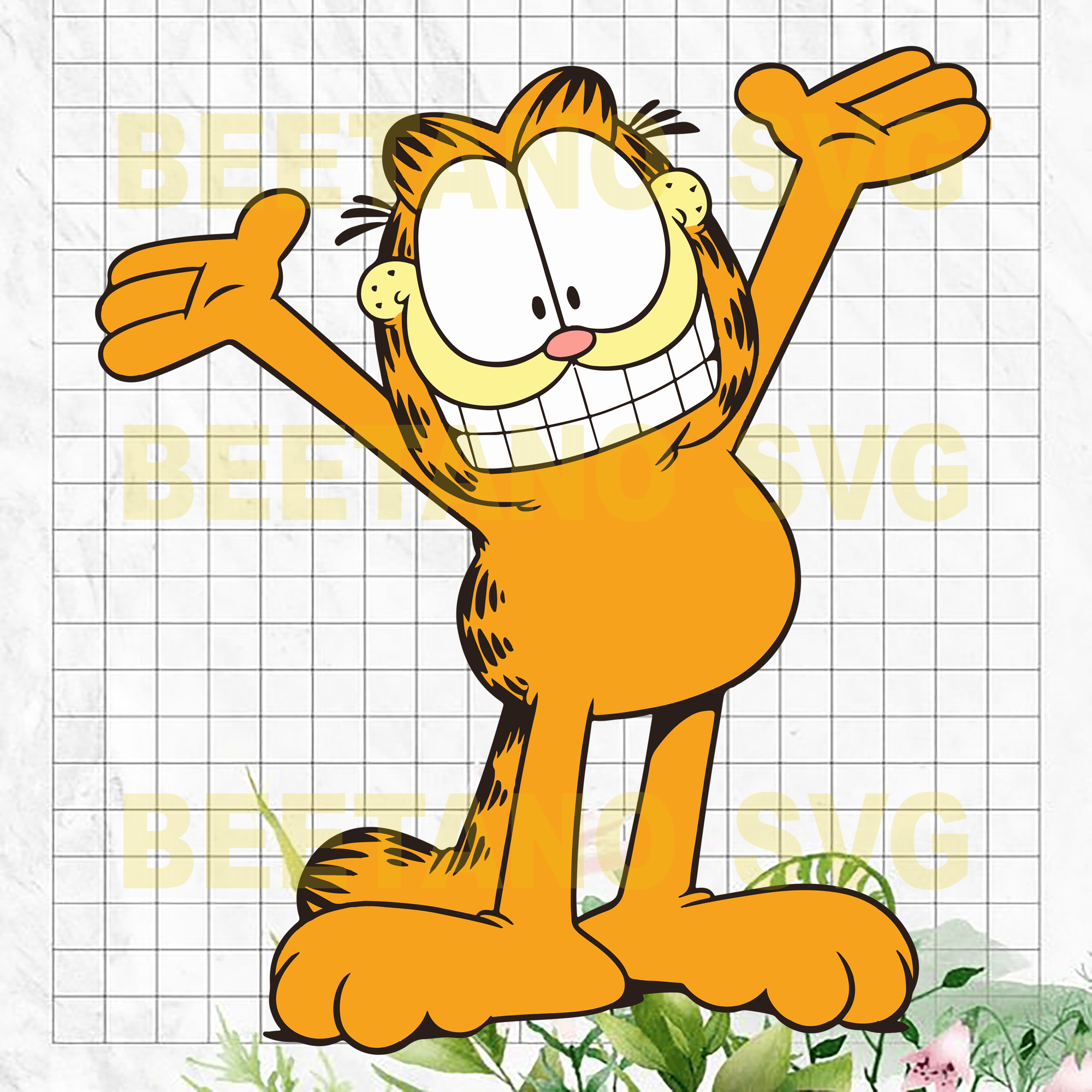 Garfield Cutting Files For Cricut, SVG, DXF, EPS, PNG Instant Download
