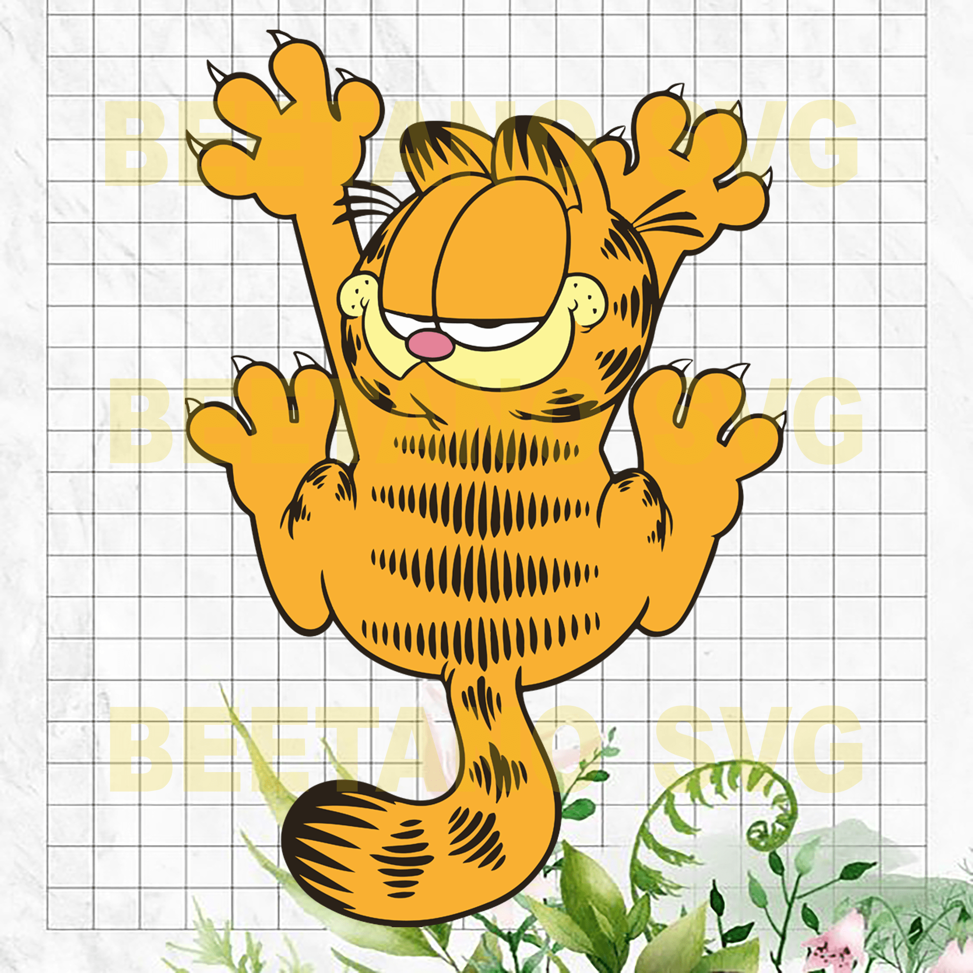 Garfield Svg, Funny Garfield Cat SVG, DXF, EPS, PNG Instant Download