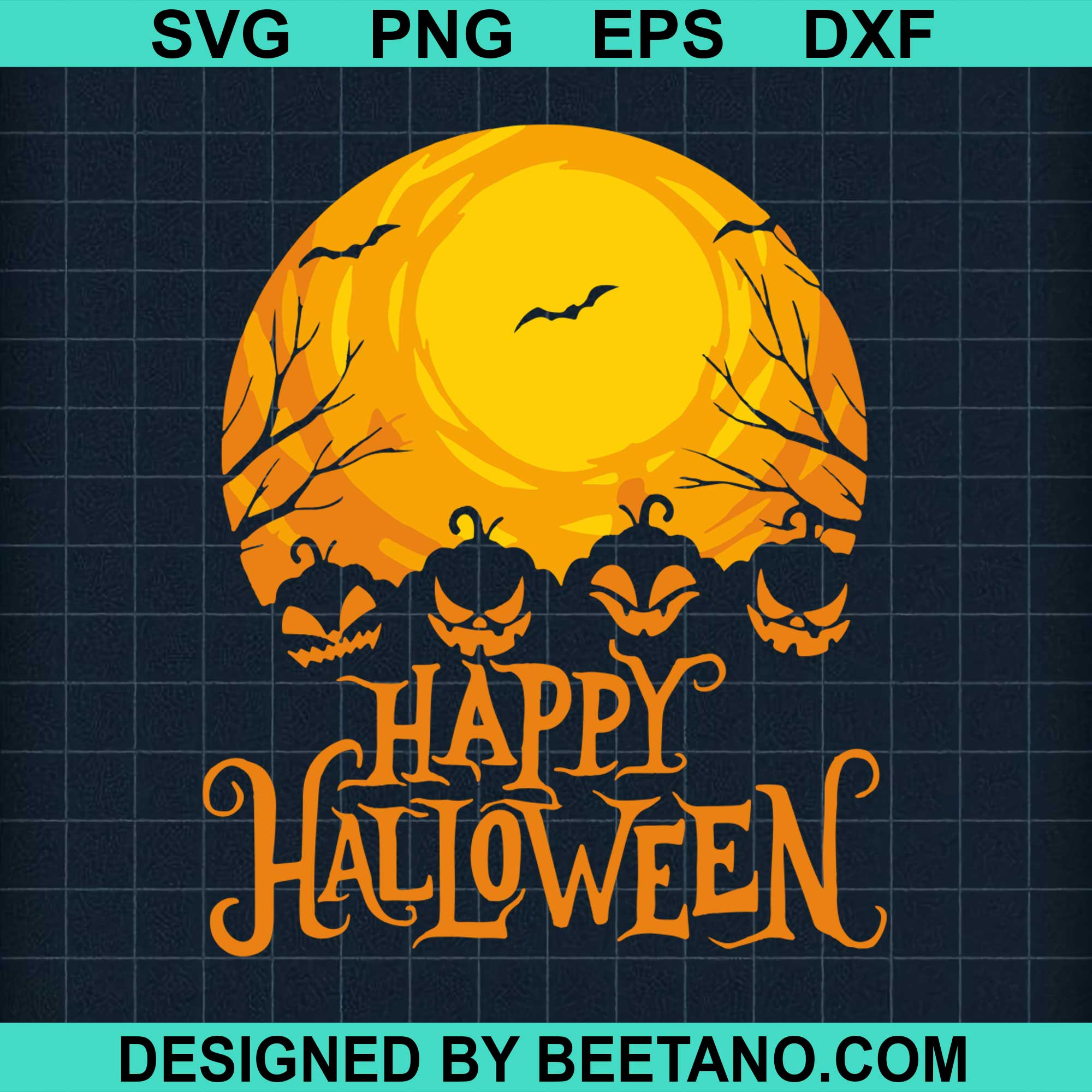 Halloween Moon scene SVG, Halloween Scene SVG cut file for cricut ...
