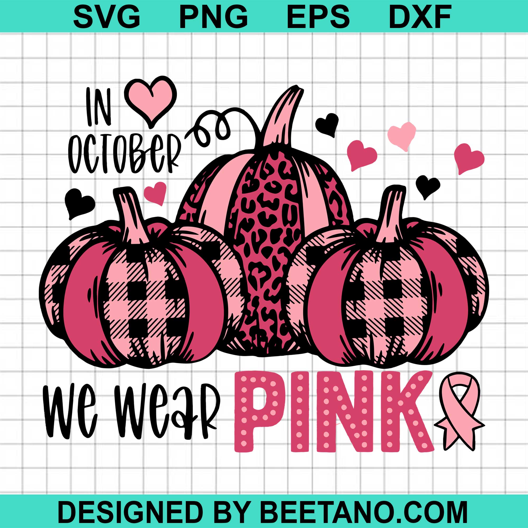 In October We Wear Pink SVG cut file for cricut silhouette machine make ...