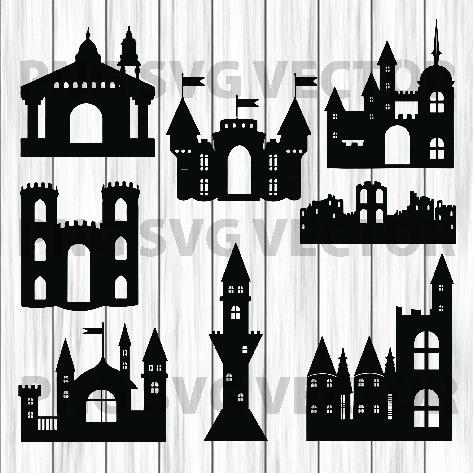 Castle Svg Bundle, Castle Cutting Files For Cricut, SVG, DXF, EPS, PNG ...